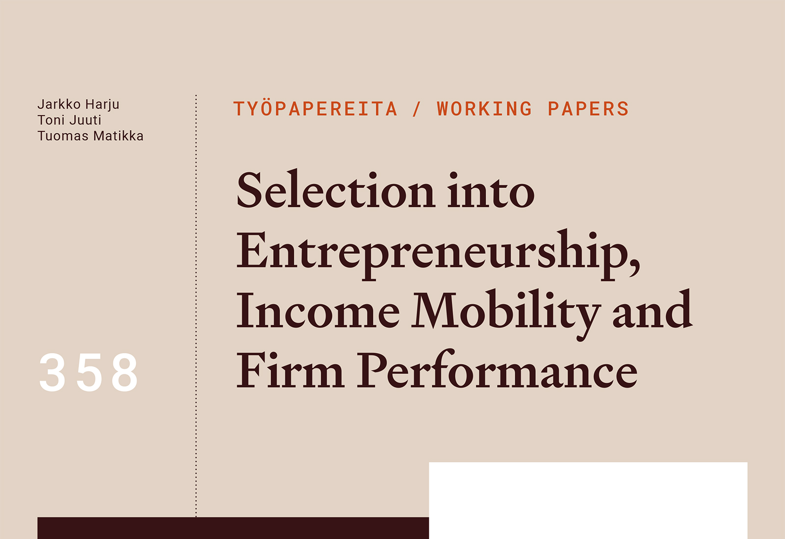 Selection into Entrepreneurship, Income Mobility and Firm Performance ...